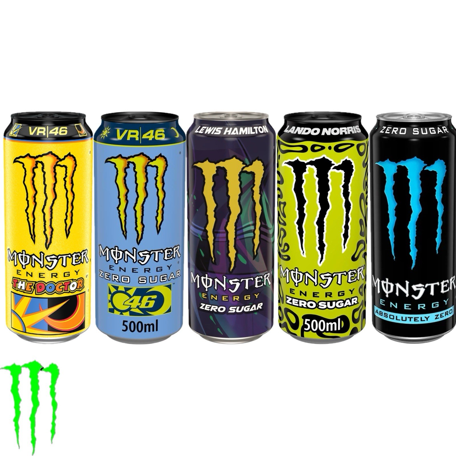 Monster Energy 5 Drinks(The Doctor, Rossi VR 46, Lewis Hamilton, Lando ...