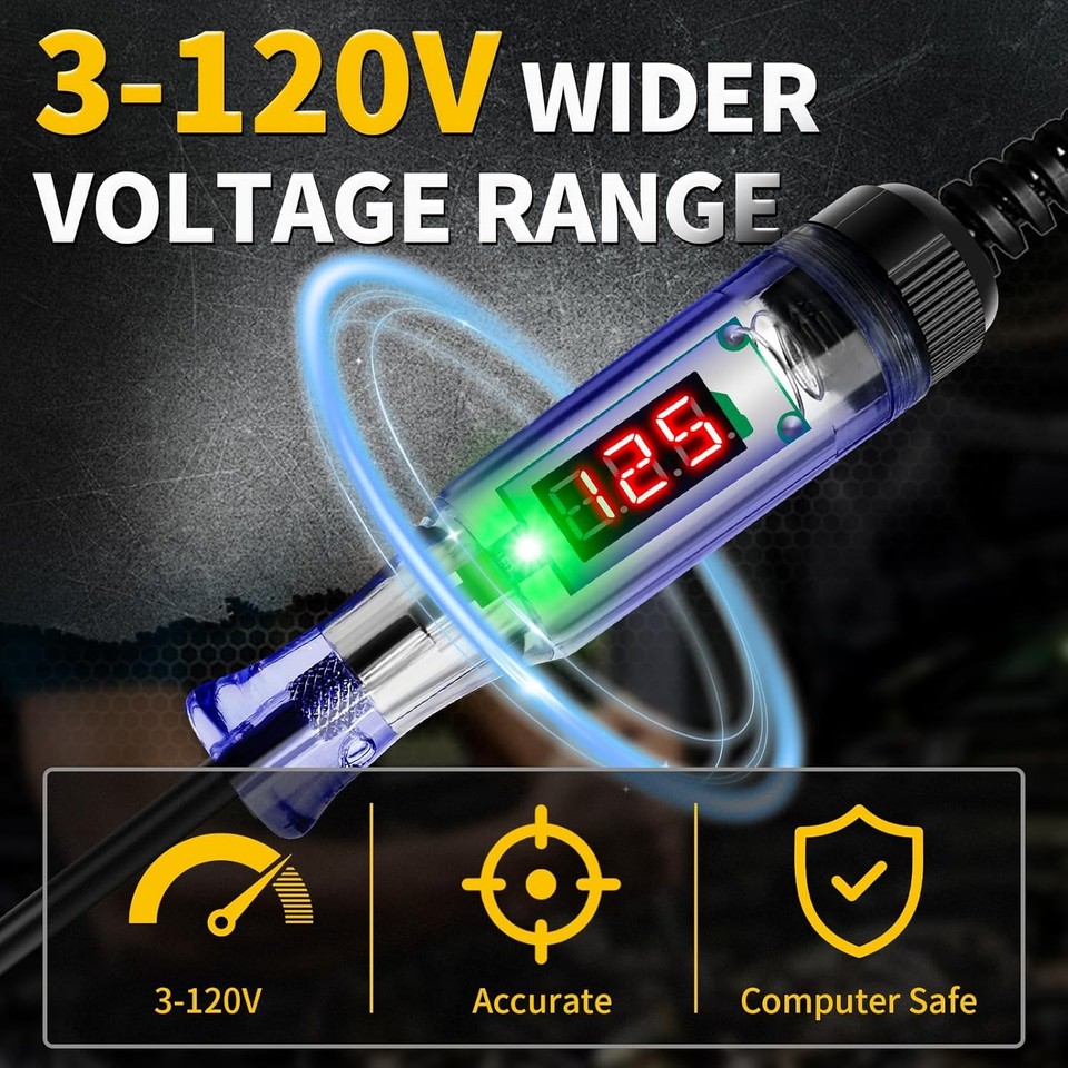 Test Light Automotive 3-120V DC LED Digital Circuit Tester with Voltage ...
