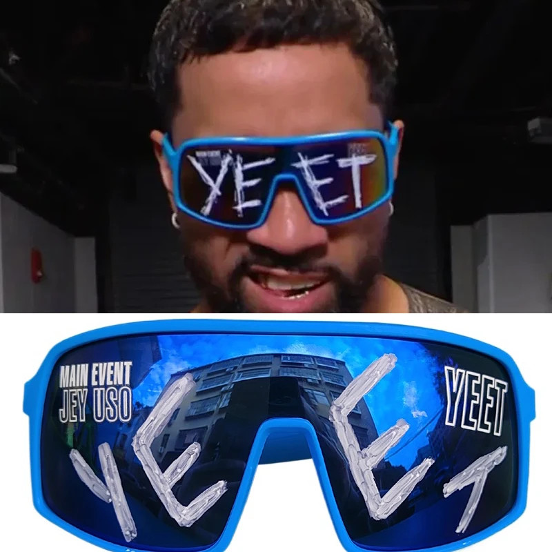 Blue YEET Jey Uso Yeet Sunglasses Sports Shades MAIN EVENT Blue Glasses ...