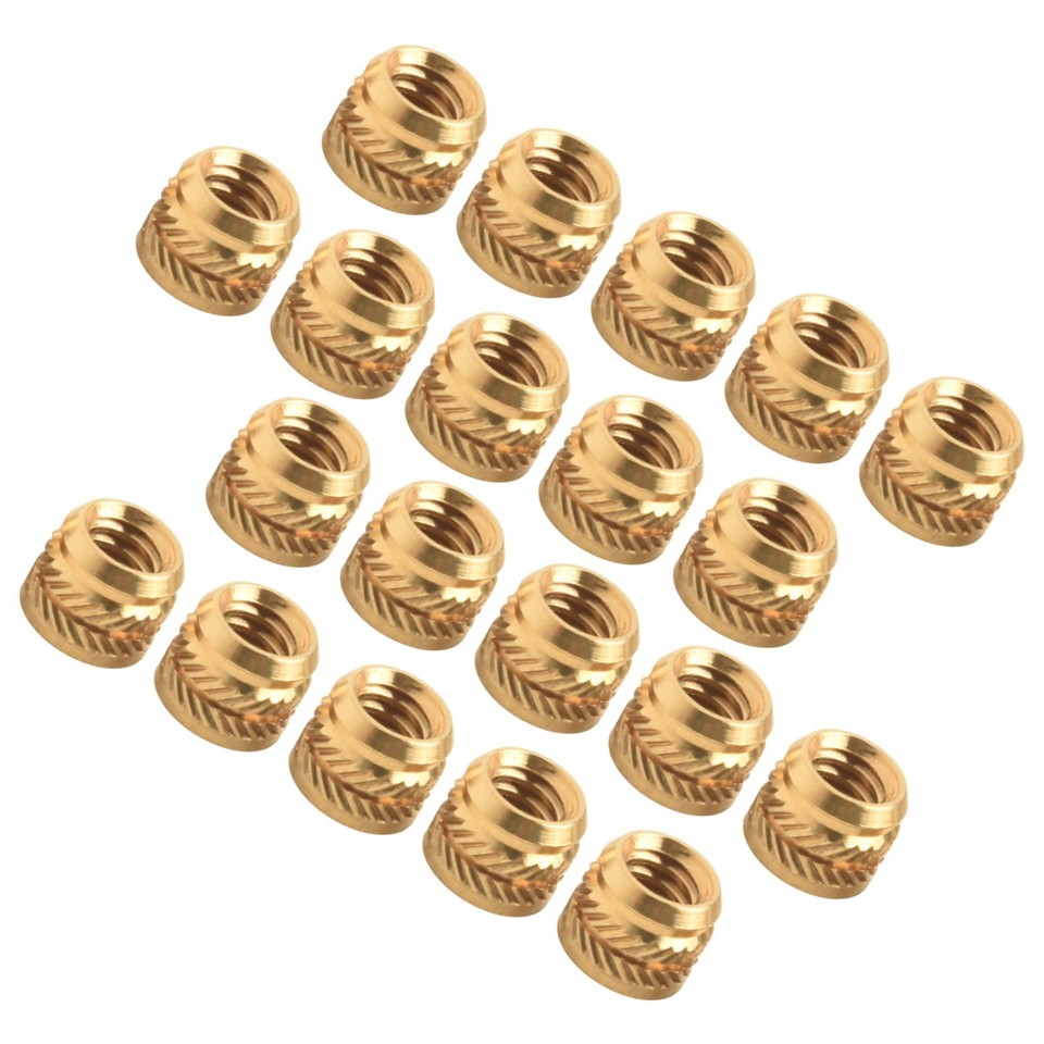 20pcs 1/4-20 Brass Threaded Heat Set Inserts for Plastic 3D Printing ...
