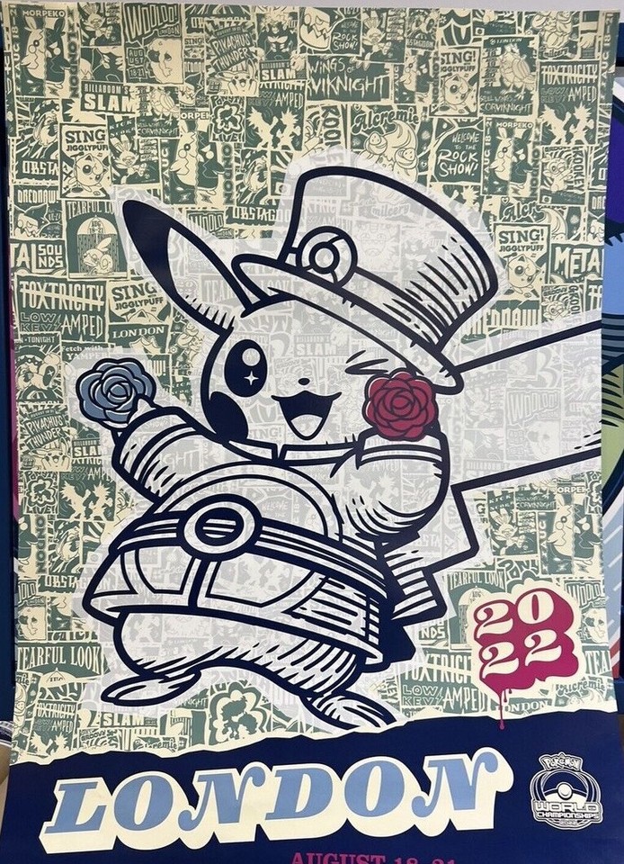 2022 Pokemon World Championships Exclusive Pikachu Poster London Worlds ...