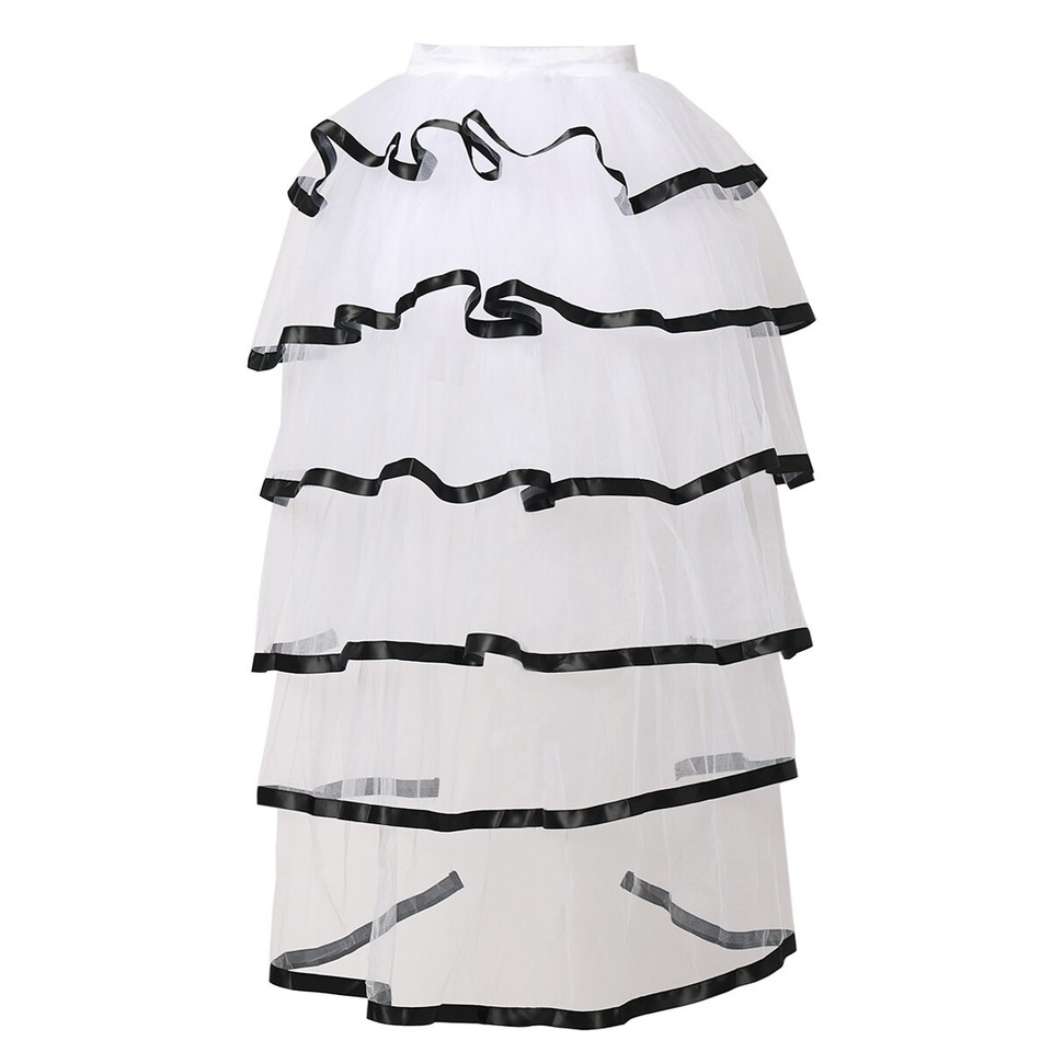 Ladies Women Victorian Steampunk Black Bustle Tutu Belt Lace Underskirt ...