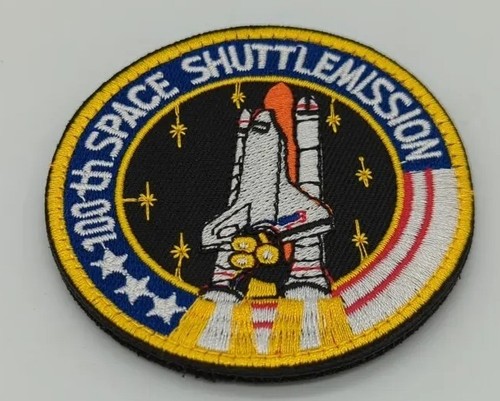 Embroidered NASA 100th Space Shuttle Mission Back Fastener Badge Hook ...