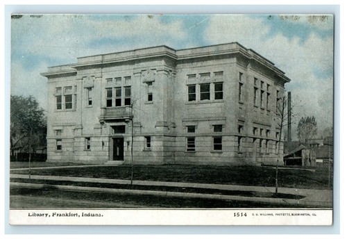 c1910's The Library Building At Frankfort Indiana IN Unposted Antique ...