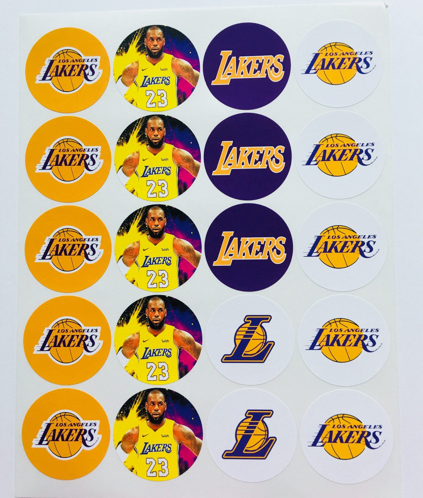 SET of 100- 2" LOS ANGELES LAKERS ADHESIVE STICKERS Lebron | eBay