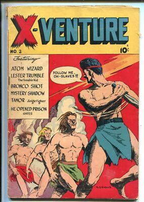 X-VENTURE #2 1947-VICTORY MAGS-ATOM WIZARD-TAMOR JUNGLE FIGHTER-ROBOT ...