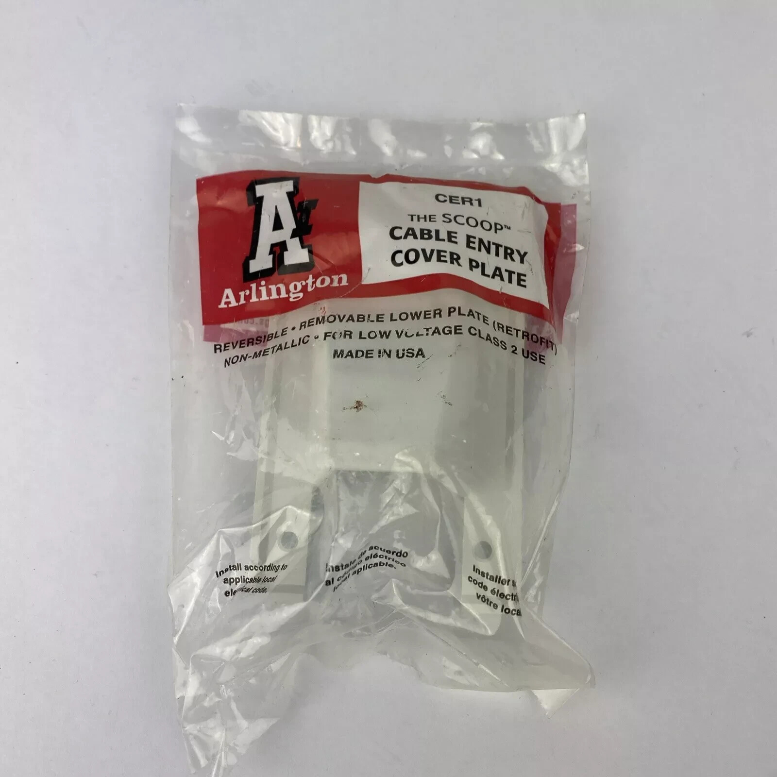 Arlington CER1 The Scoop Cable Entry Cover Plate Single Gang White ...