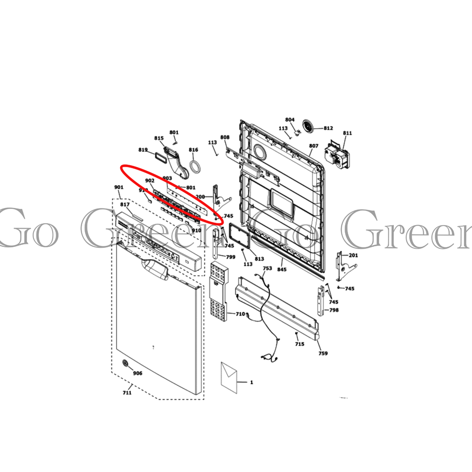 GE Dishwasher GDF520PGD0BB User Interface Board P/N WD21X31899 ...