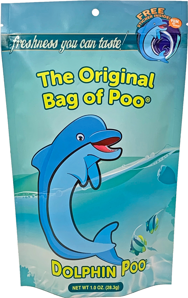The Original Bag of Poo! Dolphin Poo! Novelty Blue Cotton Candy Gag ...