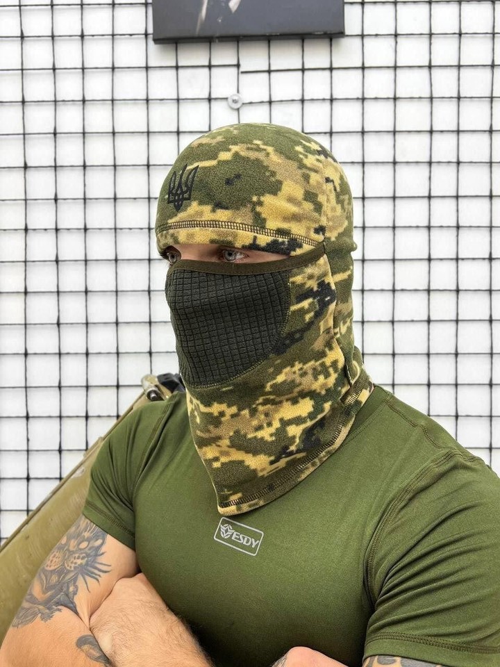 Balaclava camouflage multicam winter fleece Pixel Ukraine 2023 Black ...