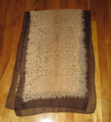 Brown Leopard Animal Print Sheer 100% Silk Oblong Scarf 65" | eBay