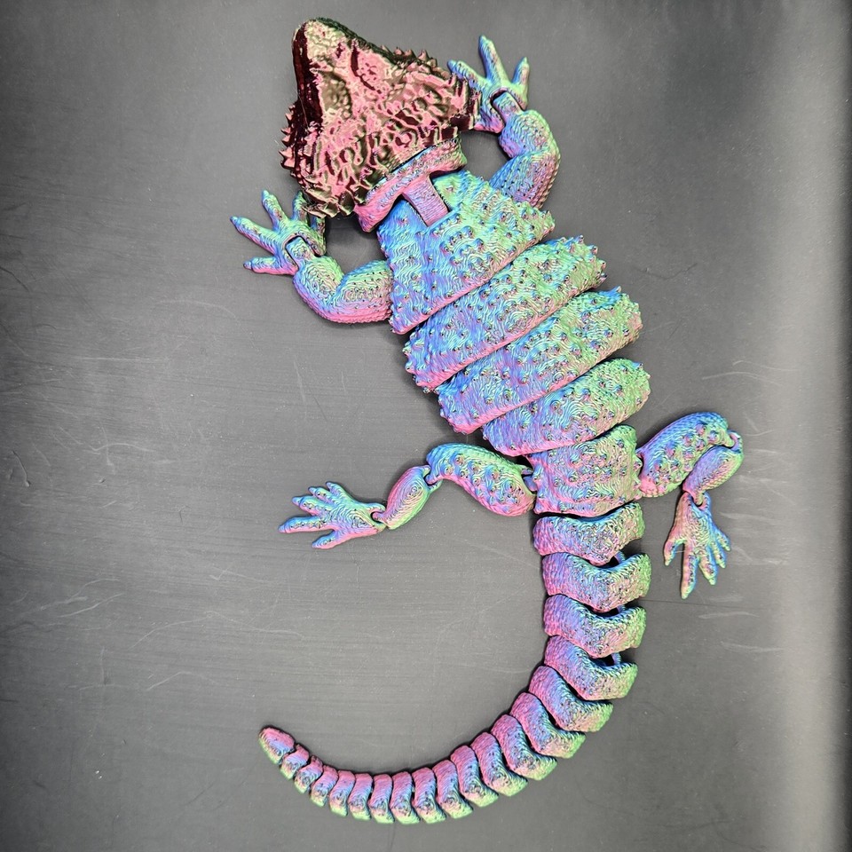Bearded Dragon Lizard Articulated Figure 3D Printed Collectable Multi ...