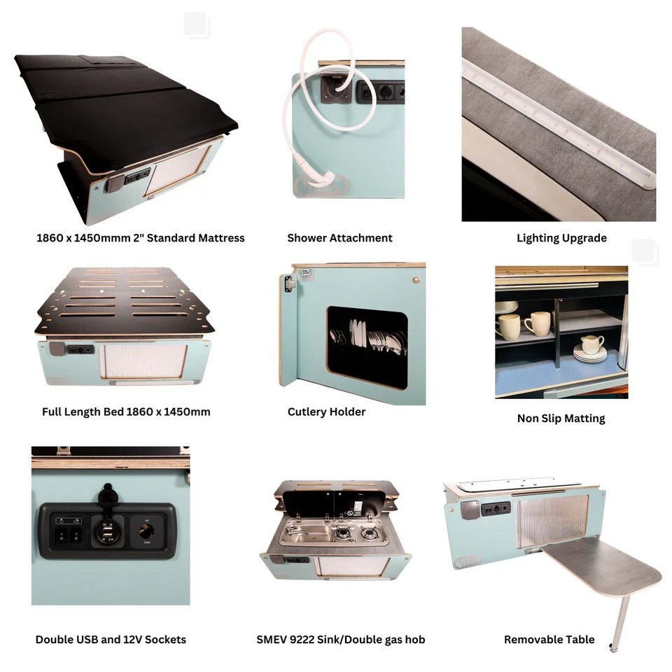 Slidepod Gen 3 Including Full Length Bed - Full Van Camping Set up ...