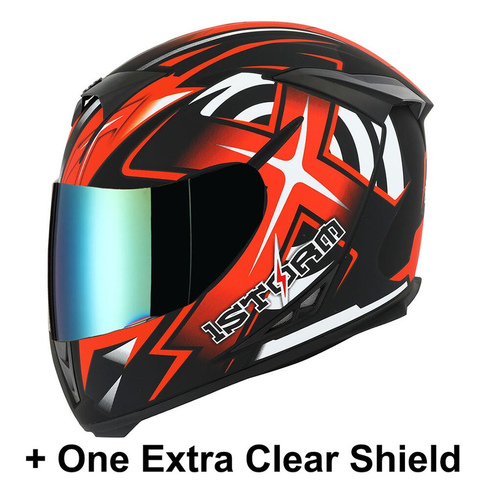 New 1Storm Adult Motorcycle Full Face Helmet Skull King + One Extra ...