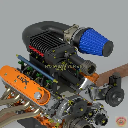 1/25 resin 3d printed CHEVROLET LSX 454/376 SUPERCHARGED- ENGINE | eBay