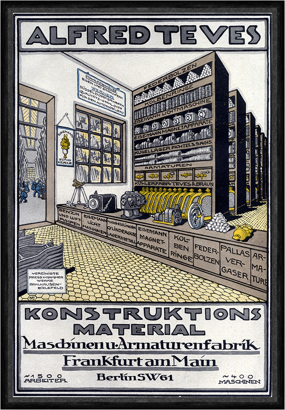 Alfred Teves Kolbenringe Federbolzen Armaturen Plakat Braunbeck Faks ...