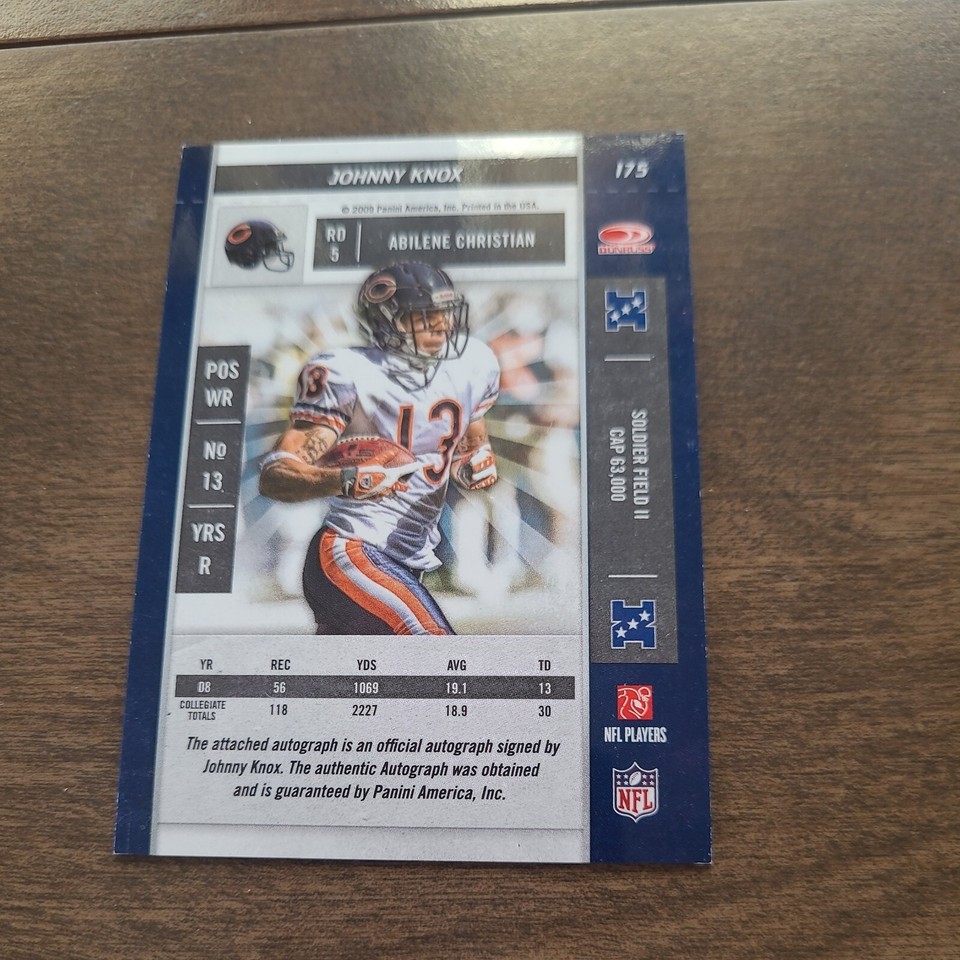 Nice 2009 Contenders Johnny Knox Rookie Autograph | eBay