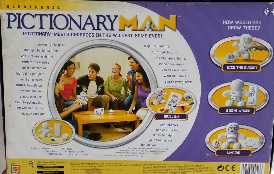 PICTIONARY MAN Electronic Game Board Complete Draw Act Out Party ...