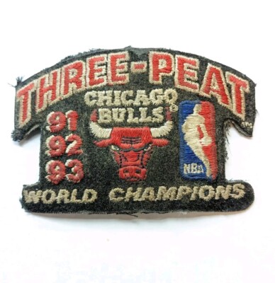 Vintage Chicago Bulls Three-Peat World Champions NBA Basketball Patch ...