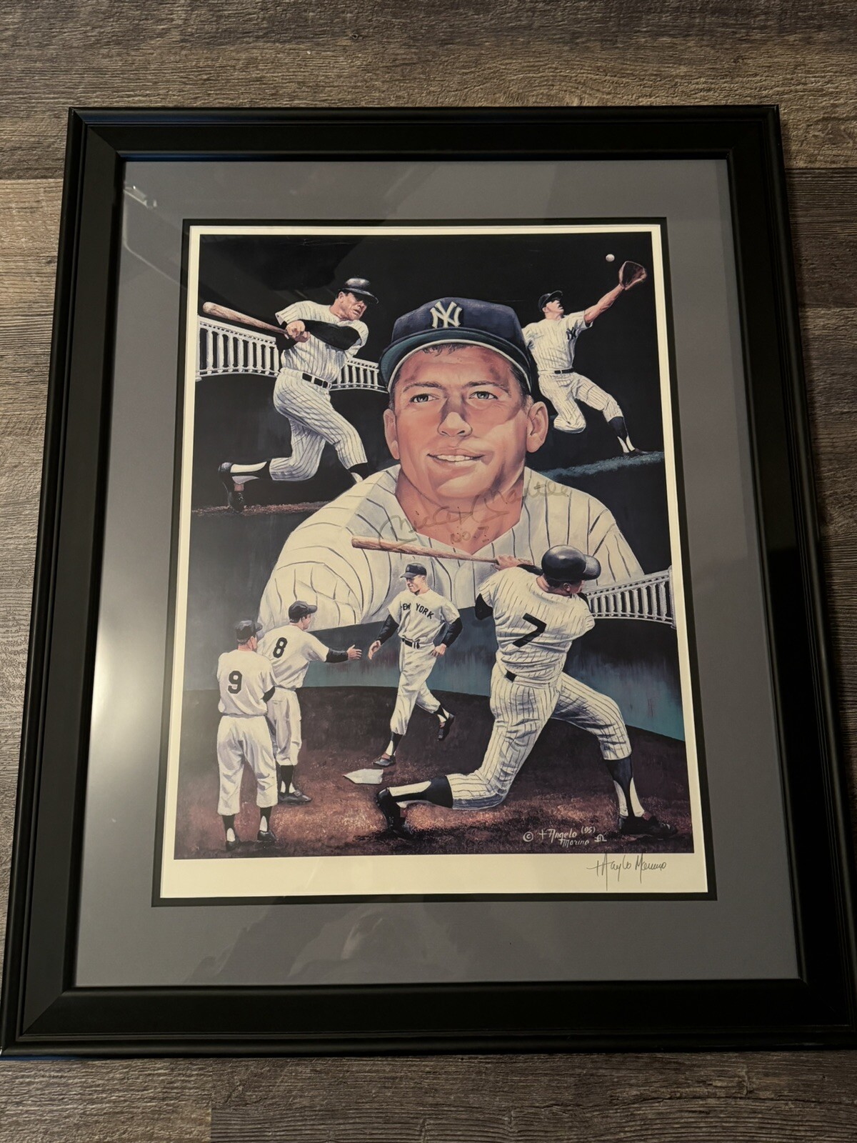 MICKEY MANTLE Autograph 31x22. 1995 By Angelo Marino Signed By Both ...