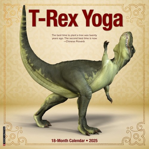 Willow Creek T-Rex Yoga 2025 12 x 12 Wall Calendar w 679752006686| eBay