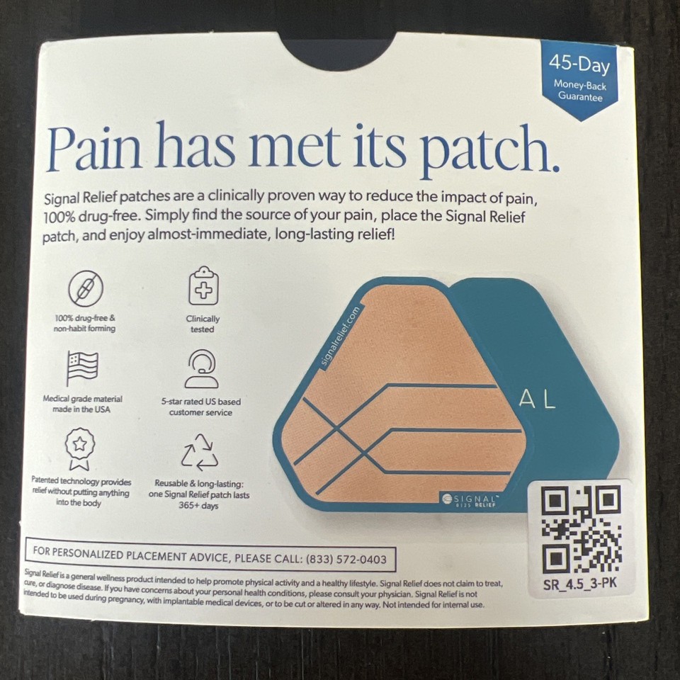 Signal Relief Pain Relief Patch 3 Patches & 9 Adhesives - New! | eBay