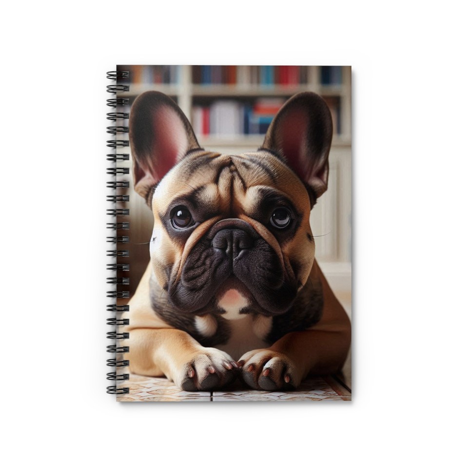 Spiral Notebook Ruled Line French Bulldog Gaze Adorable Face Design 1 ...