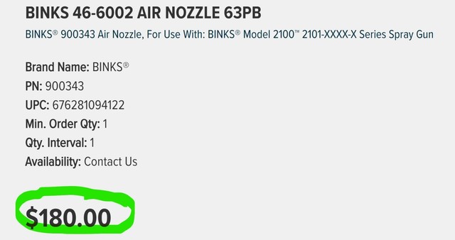 Binks 46-6002 63pb Air Nozzle for 5pb39 for sale online | eBay