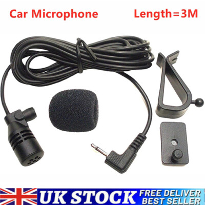 3.5mm Wired External Microphone Car Head Unit Radio Stereo Slim Mic ...