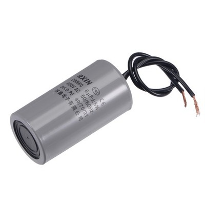 66x35mm Capacitor Black 8uF 450V AC for Air Compressor Water Pump 50 ...