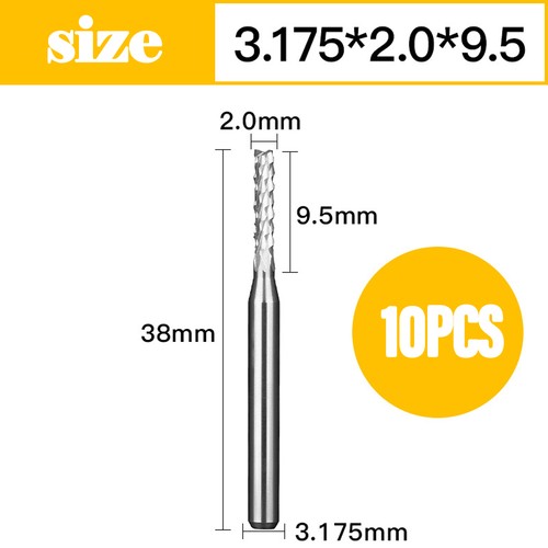 2mm Micro Solid Carbide PCB Engraving Bit Corn End Mill Cutter For CNC ...