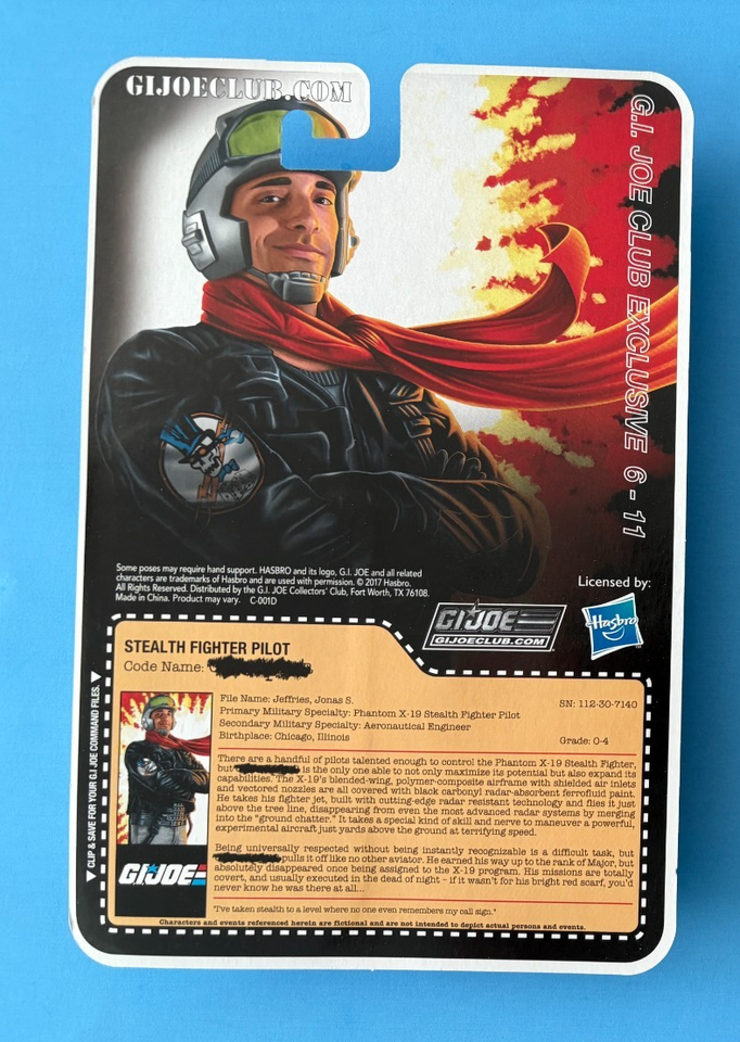 GI JOE FSS COLLECTORS CLUB GHOST RIDER STEALTH FIGHTER PILOT | eBay