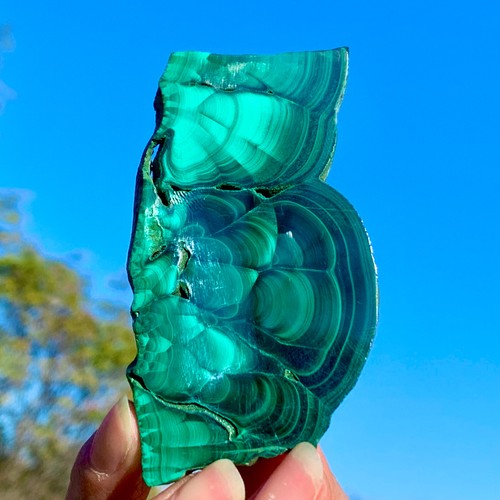 65G Natural glossy Malachite transparent cluster rough mineral sample ...