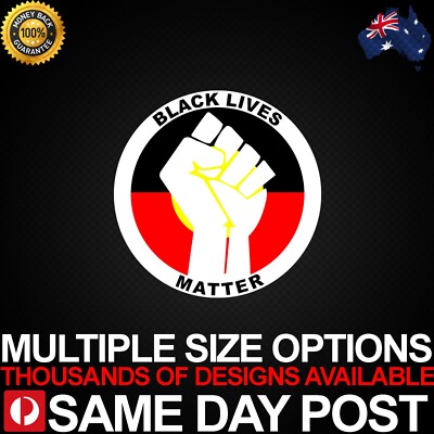 BLACK LIVES MATTER ABORIGINAL FLAG CIRCLE Vinyl Car Sticker Decal Cheap ...