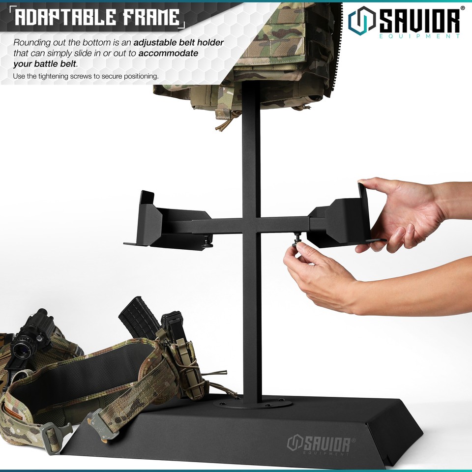 [STEEL] Tactical Gear Stand Duty Vest Helmet Belt Hanger Display Rack ...