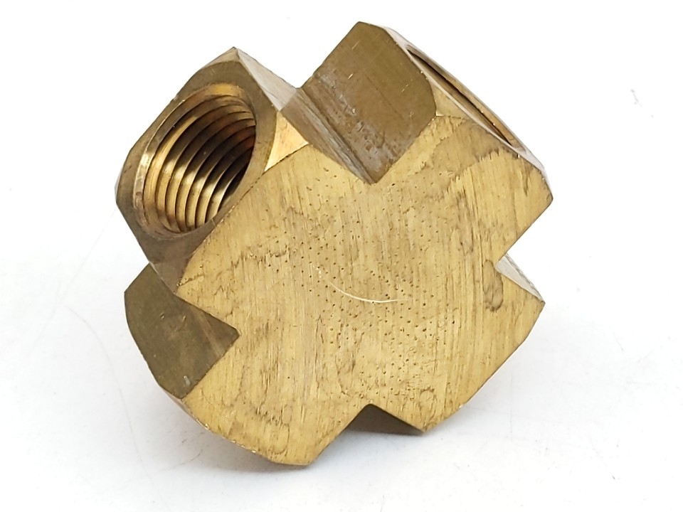 Eaton Weatherhead 3950X4 Brass 1/4” Female Hydraulic Hose 4-Way Cross ...