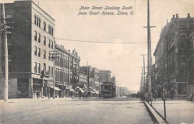 Lima Ohio Main Street Looking South Antique Postcard (J37564) | eBay