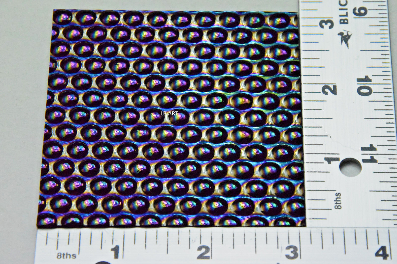 RADIUM TEXTURE 3"x 3" BLACK IRIDIZIED UROBOROS GLASS 90 COE TESTED ...