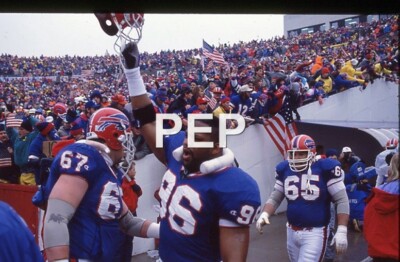 Orig NFL Slide 1991 AFC Championship 51-3 Buffalo Bills Kent Hull Seals ...