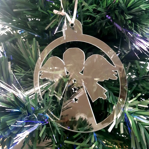 Round Angel Christmas Tree Decorations - Solid Colours Sets: 10x7cm or ...