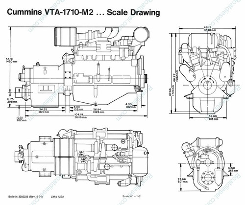 Cummins VTA-1710-M2, Marine Diesel Engine, 690 HP @ 2100 RPM | eBay