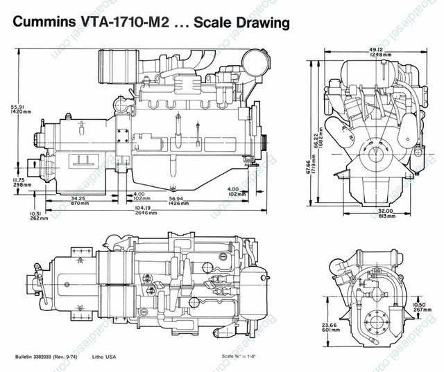 Cummins Vta-1710-m2 Marine Diesel Engine 800 BHP for sale online | eBay