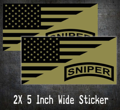 USA FLAG UNITED STATES ARMY SNIPER IRAQ VIETNAM TACTICAL VINYL DECAL ...