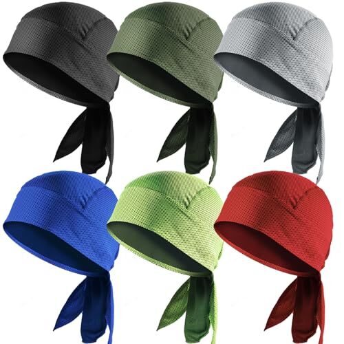 6 Pack Breathable Doo Rags for Men, Sweat Wicking Dew Rags, Cooling Do ...
