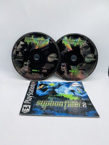 Syphon Filter 2 PS1 Game Discs 1 & 2 w/ Manual Sony PlayStation Tested ...