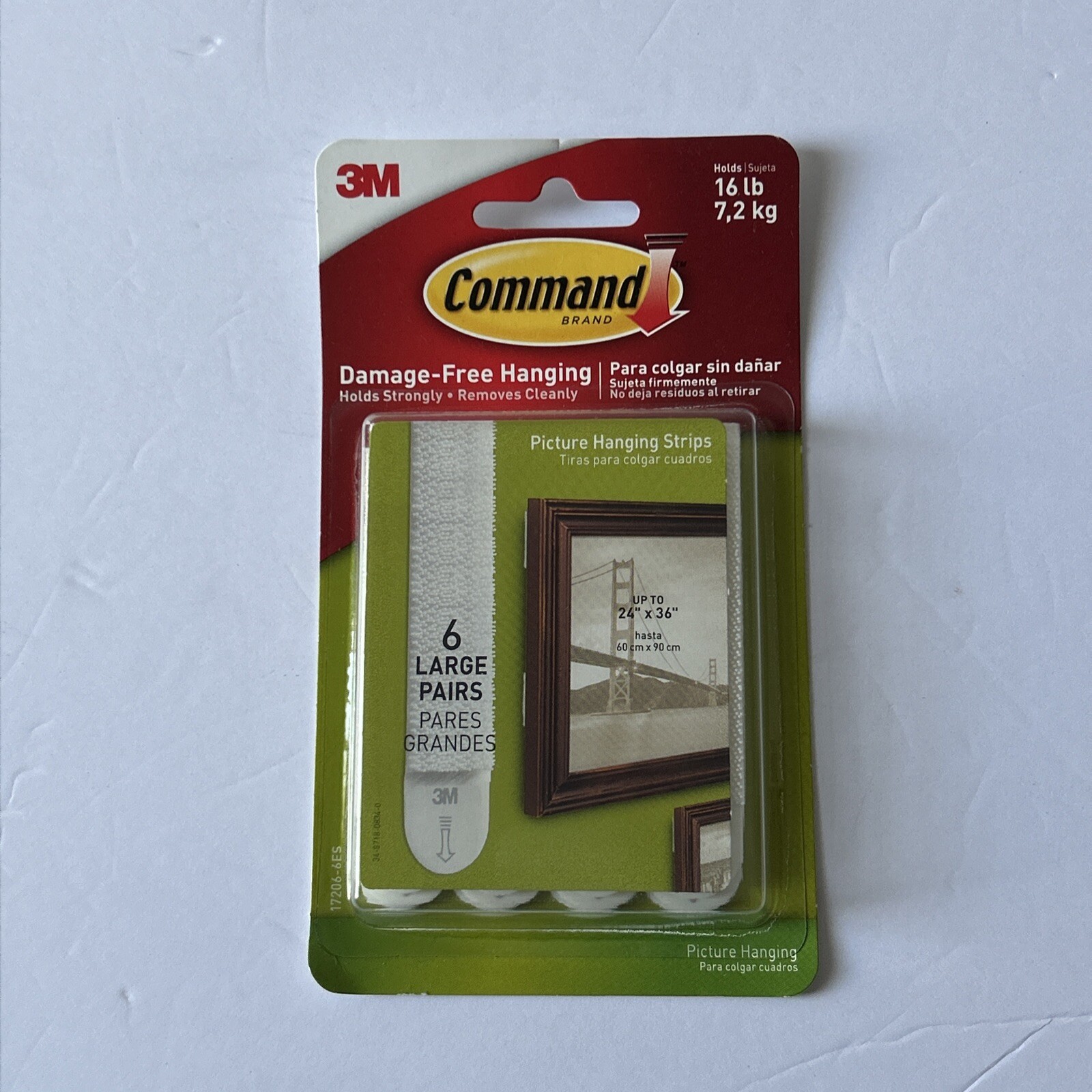 3M Command Brand Damage Free Hanging- Picture Hanging Strip, 6 Large ...