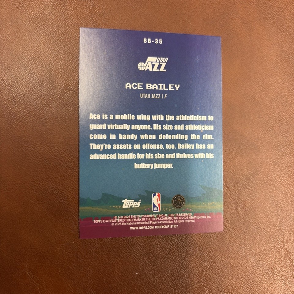 2025 Topps Flagship Ace Bailey 8-Bit Ballers RC #8B-35 | eBay