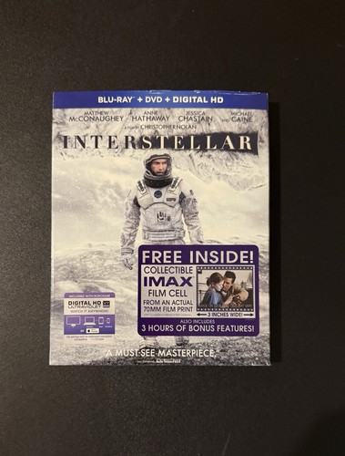 Interstellar (Blu-ray/DVD, 2-Disc Set, Includes Digital Copy) With Film ...