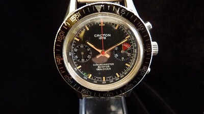 RARE CROTON CHRONOMASTER PILOT'S CHRONOGRAPH SPILLMAN CASE VALJOX 7733 ...