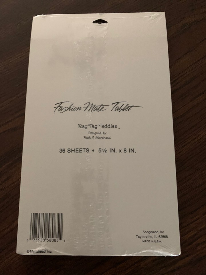 Vintage Sangamon Tablet Rag Tag Teddies Rose Trellis new sealed 36 dec ...
